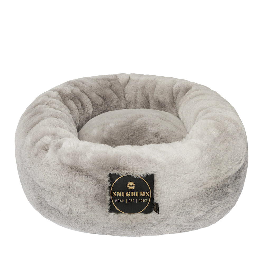 Luxury Light Grey Faux Fur Pet Bed – SNUGBUMS